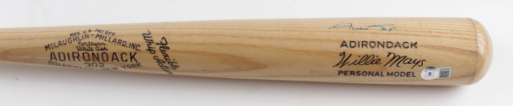 Willie Mays Signed Adirondack Player Model Baseball Bat (Beckett ...