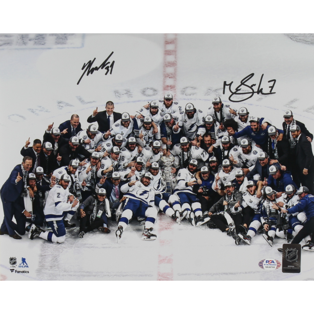 Yanni Gourde & Mathieu Joseph Signed Lightning 11x14 Photo (PSA ...