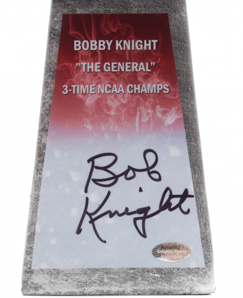 Bob Knight Signed 14” Basketball Championship Trophy (Schwartz COA ...