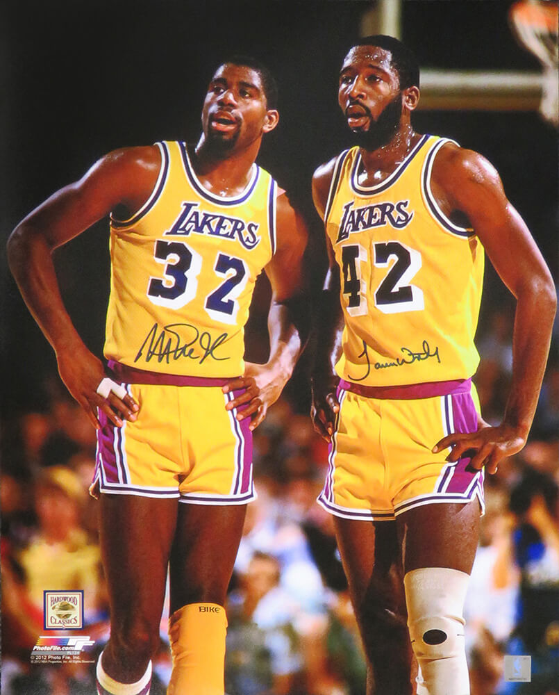 Magic Johnson & James Worthy Signed Lakers 16x20 Photo (Schwartz ...