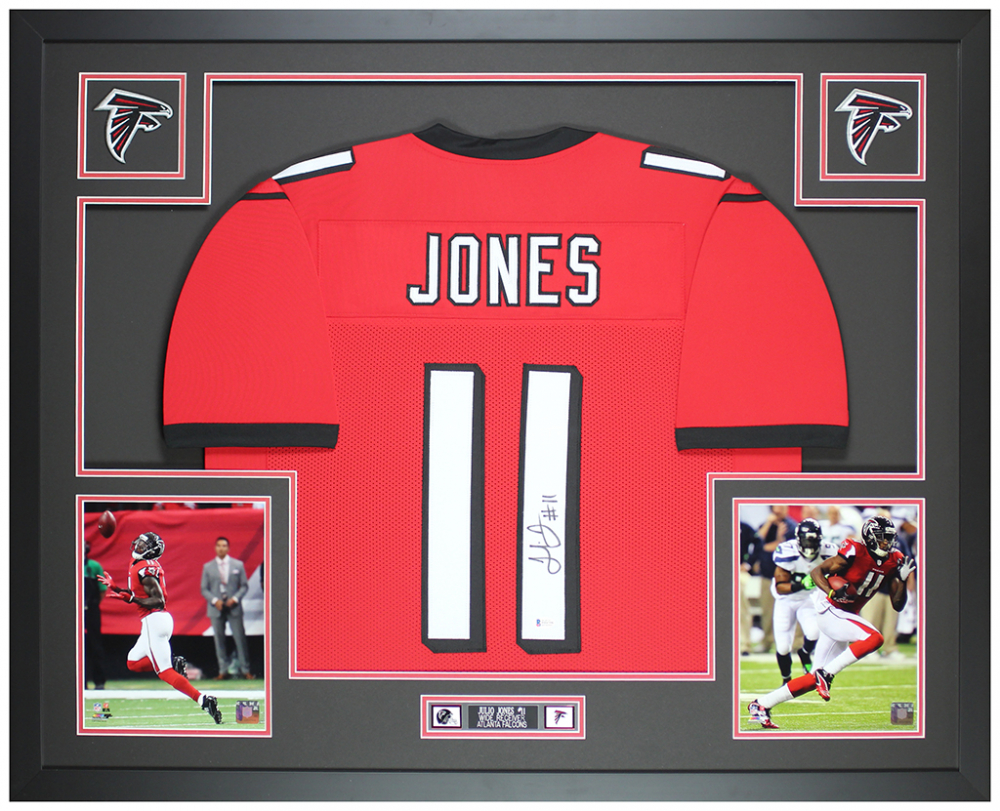 Julio Jones Signed 35x43 Custom Framed Jersey Display (Beckett ...