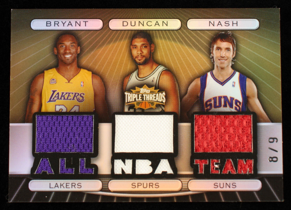 Kobe Bryant / Steve Nash / Tim Duncan 2007 Topps Triple Threads #TTRC40 ...