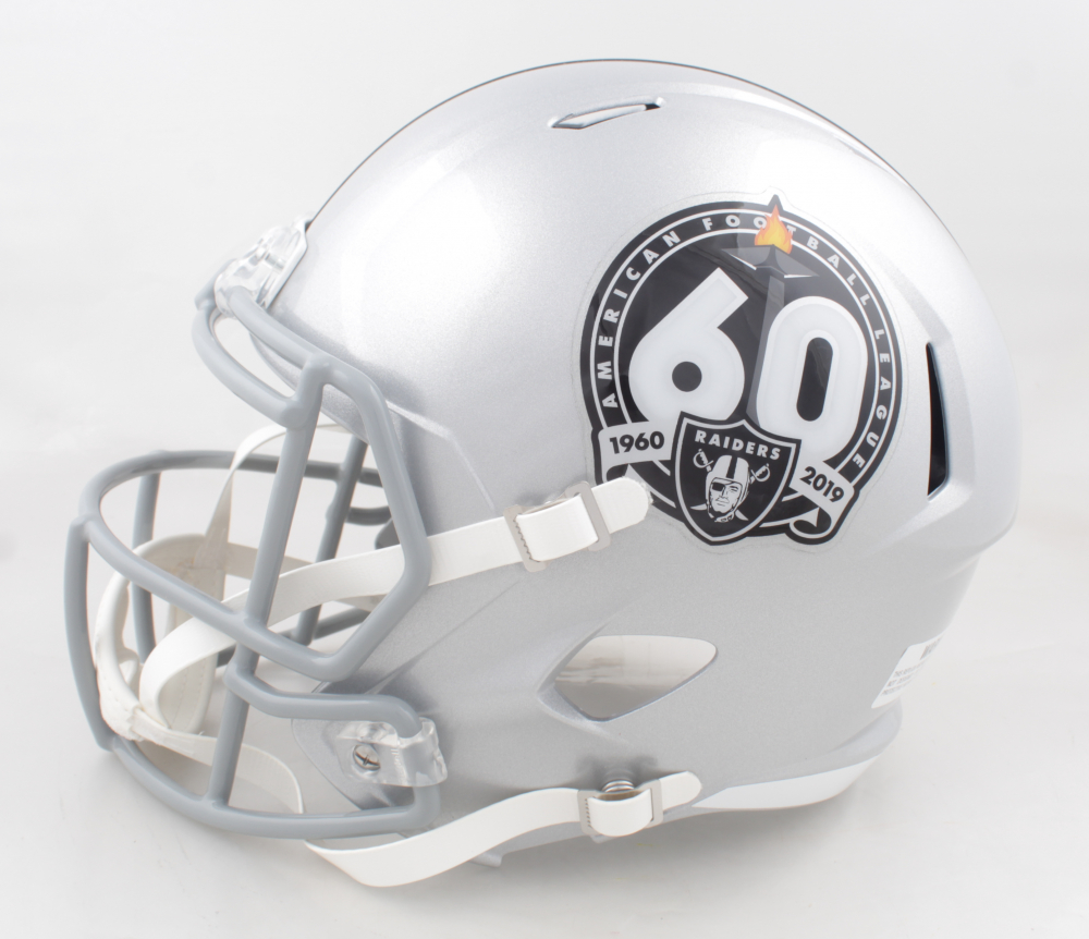 Tom Flores Signed Raiders 60 Year Anniversary Logo Full-Size Speed ...