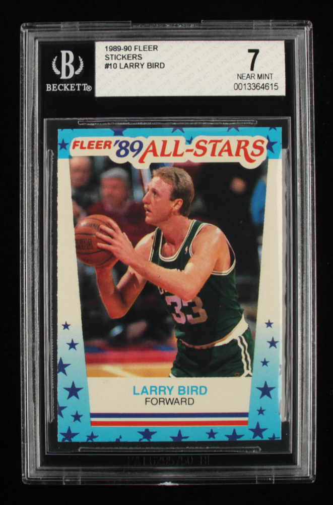Larry Bird 1989-90 Fleer Stickers #10 (BGS 7) | Barnebys