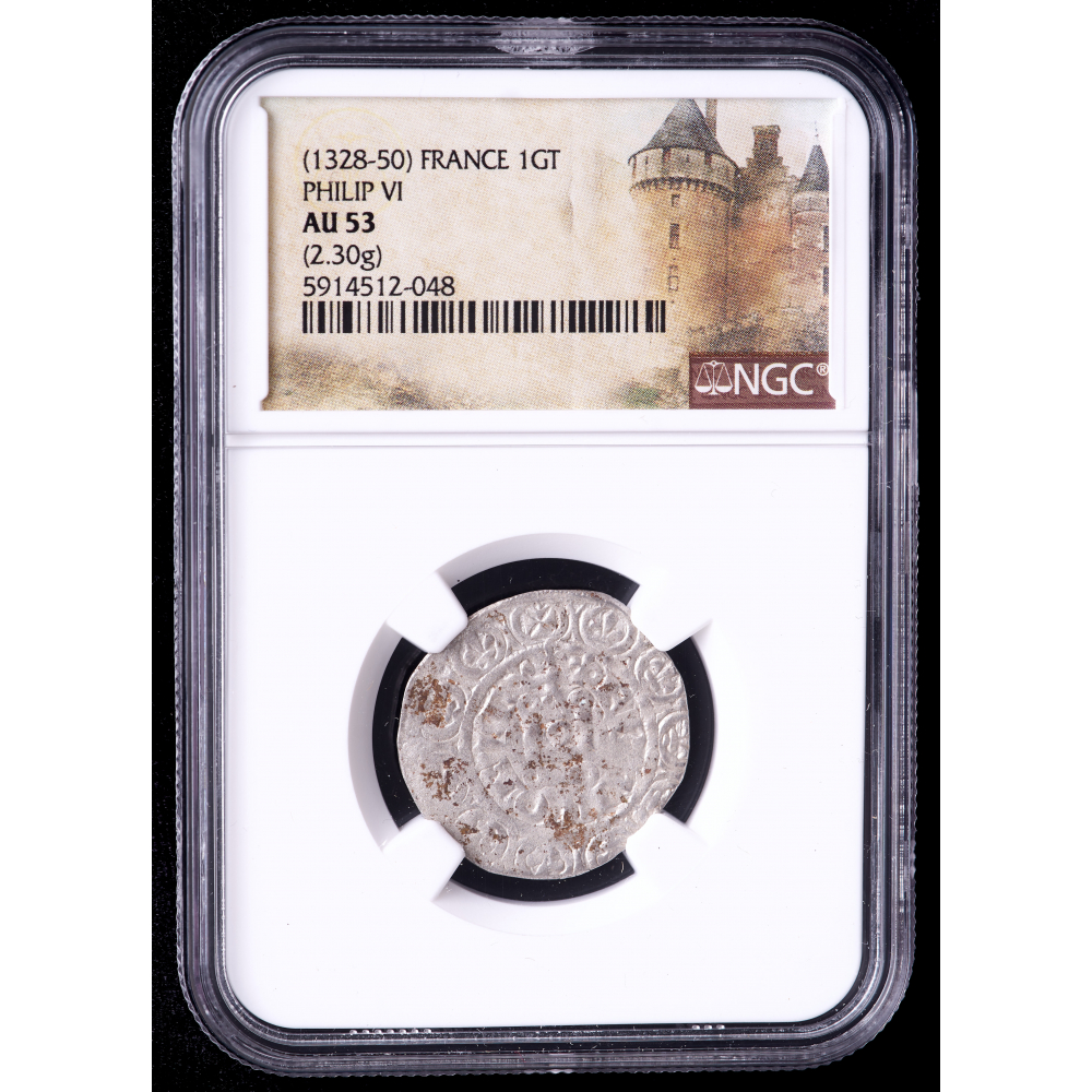 Philip VI (1328-50) France Gros Tournois Medieval Silver Coin (NGC AU53 ...