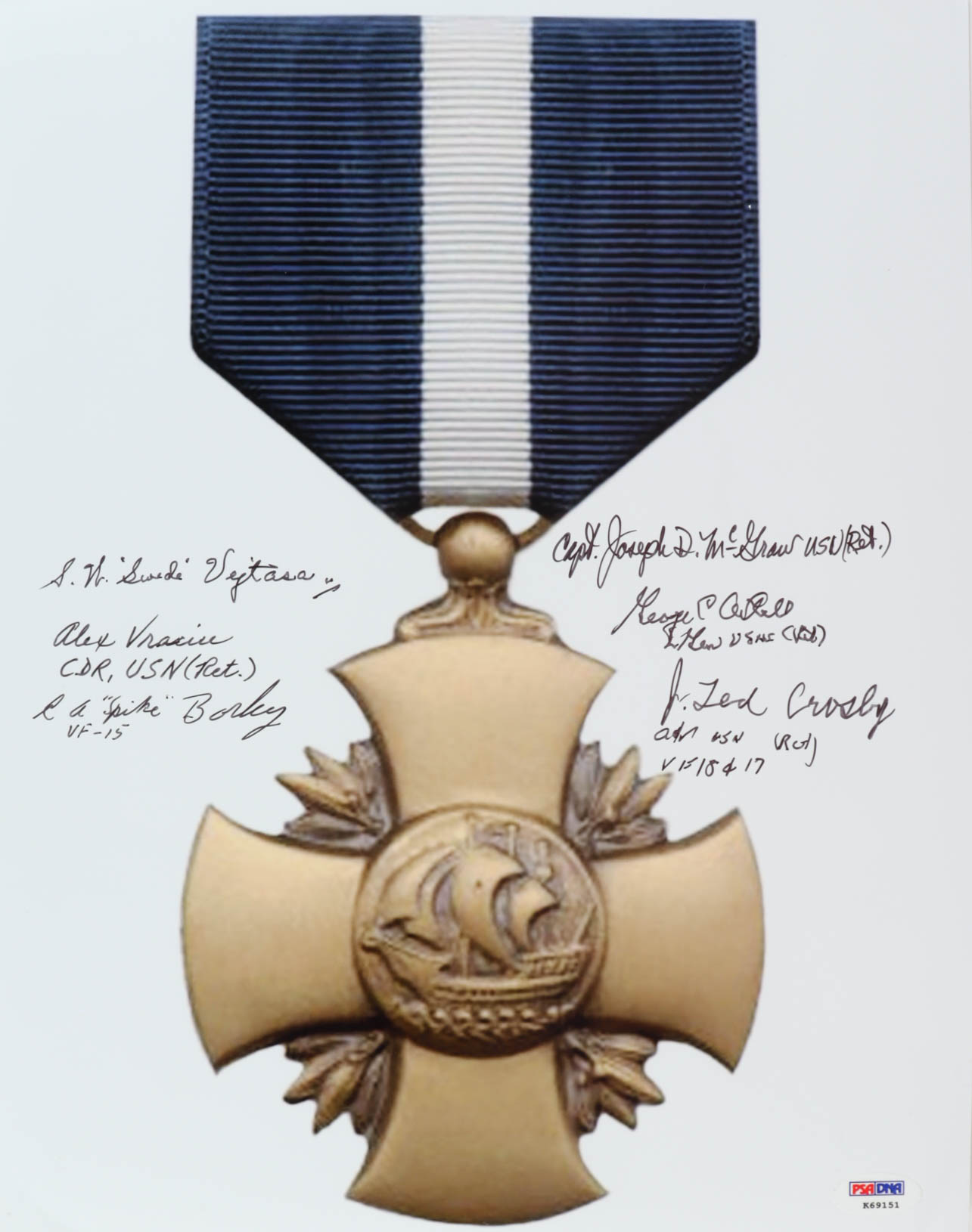 Navy Cross 11x14 Photo Signed by (6) with Joseph McGraw, Alexander ...