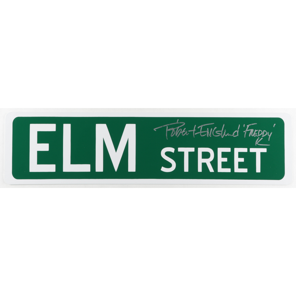 Robert Englund Signed "A Nightmare on Elm Street" Elm Street Road Sign ...