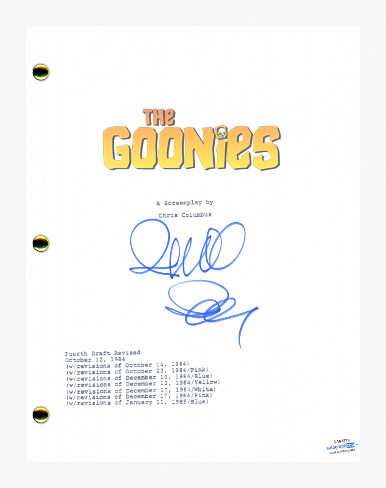Richard Donner Signed "The Goonies " Movie Script (AutographCOA COA ...