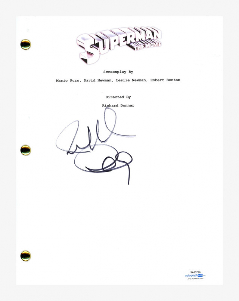 Richard Donner Signed "Superman The Movie" Movie Script (AutographCOA ...