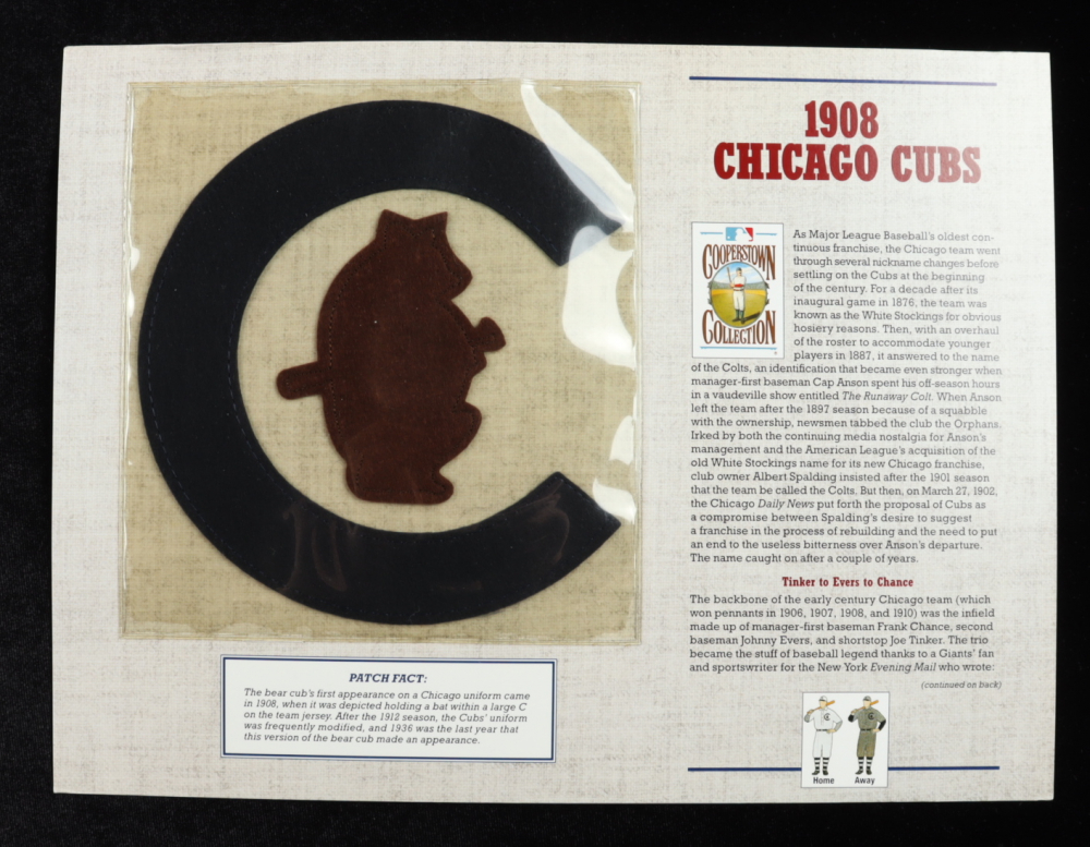 Official Cooperstown Collection 1908 Chicago Cubs Oversized Uniform ...