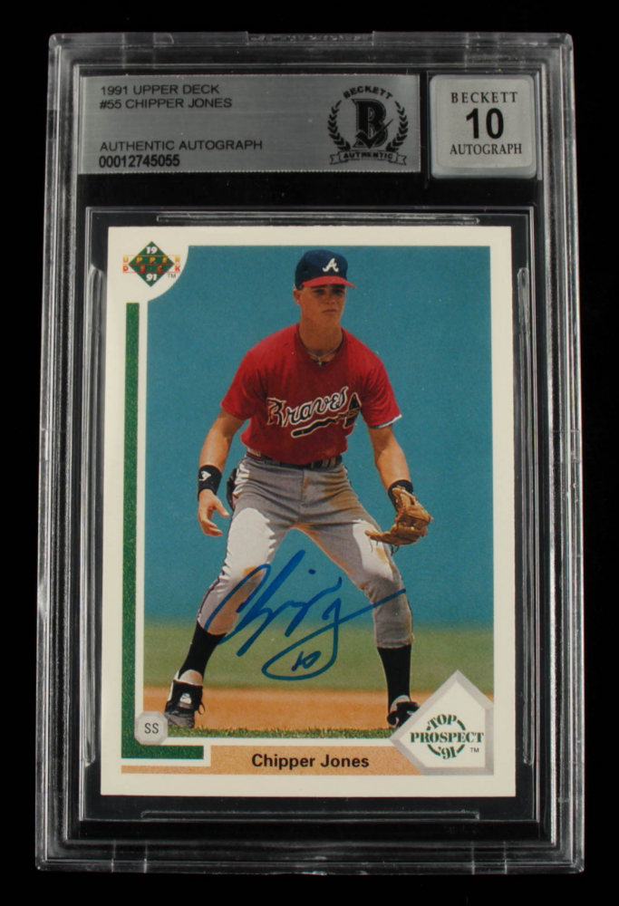 Chipper Jones Signed 1991 Upper Deck #55 RC (BGS Encapsulated ...