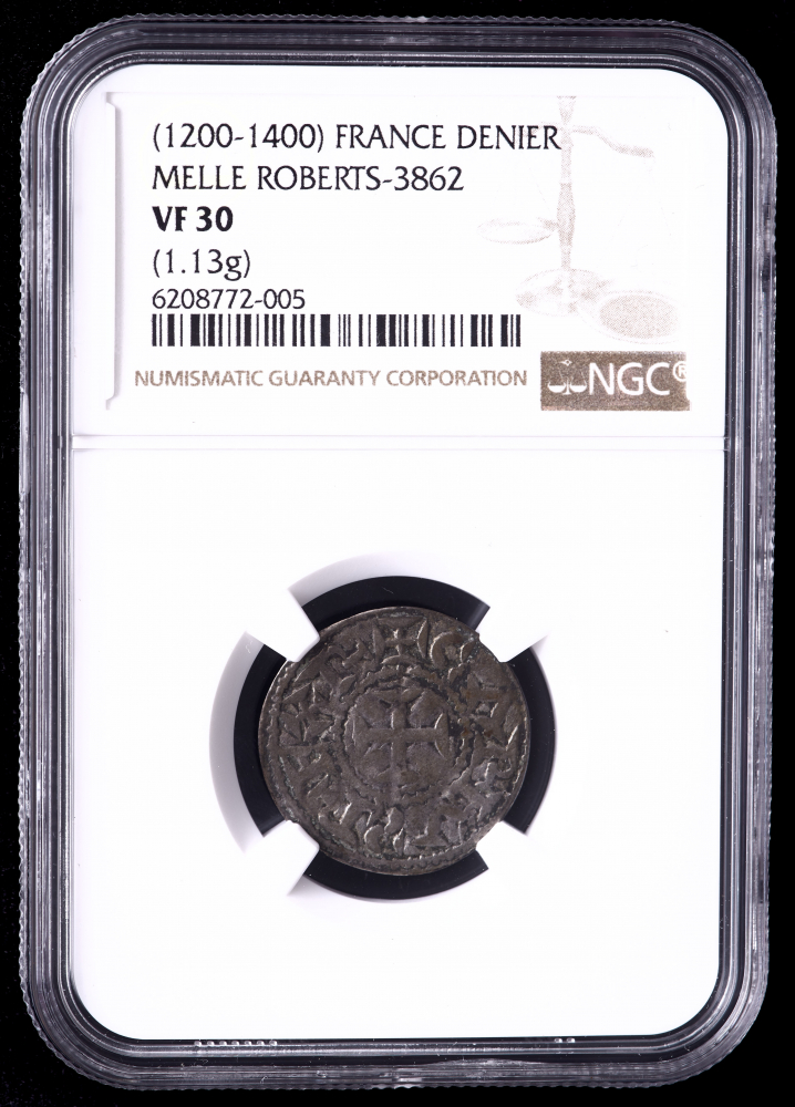 (1200-1400) France - Poitou Silver Denier, Melle Mint Medieval Silver ...