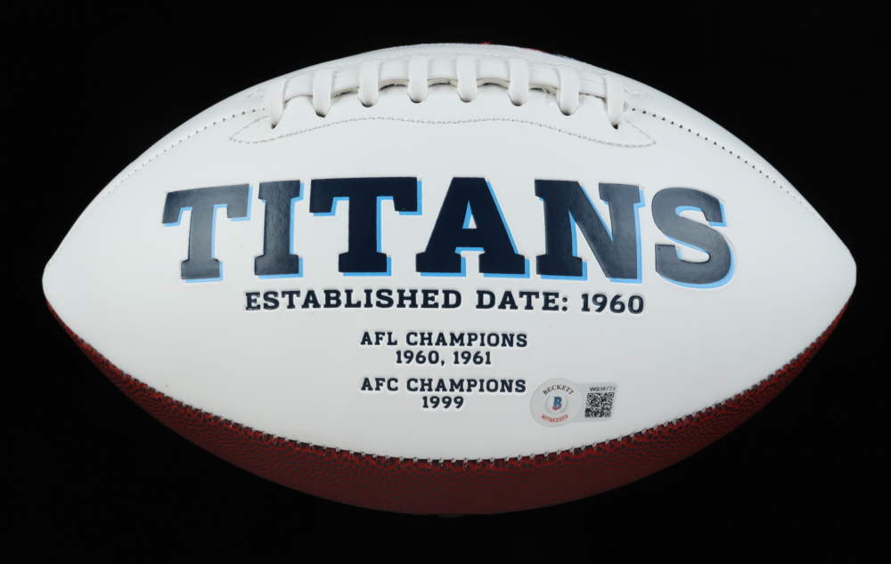 Bruce Matthews Signed Titans Logo Football Inscribed "HOF '07" (Beckett ...