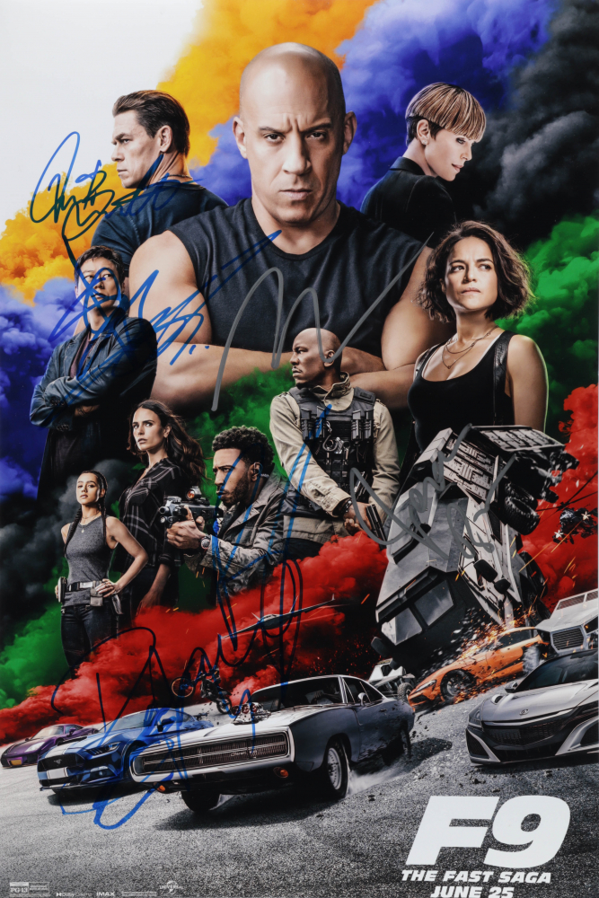 "F9: The Fast Saga" 12x18 Photo Signed by (7) with Vin Diesel, Jordana ...