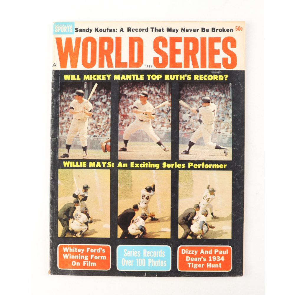 1964 World Series Magazine with Mickey Mantle & Willie Mays | Pristine ...