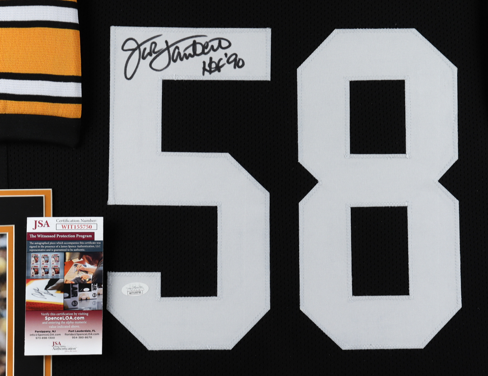 Jack Lambert Signed 35x43 Custom Framed Jersey Display Inscribed "HOF ...