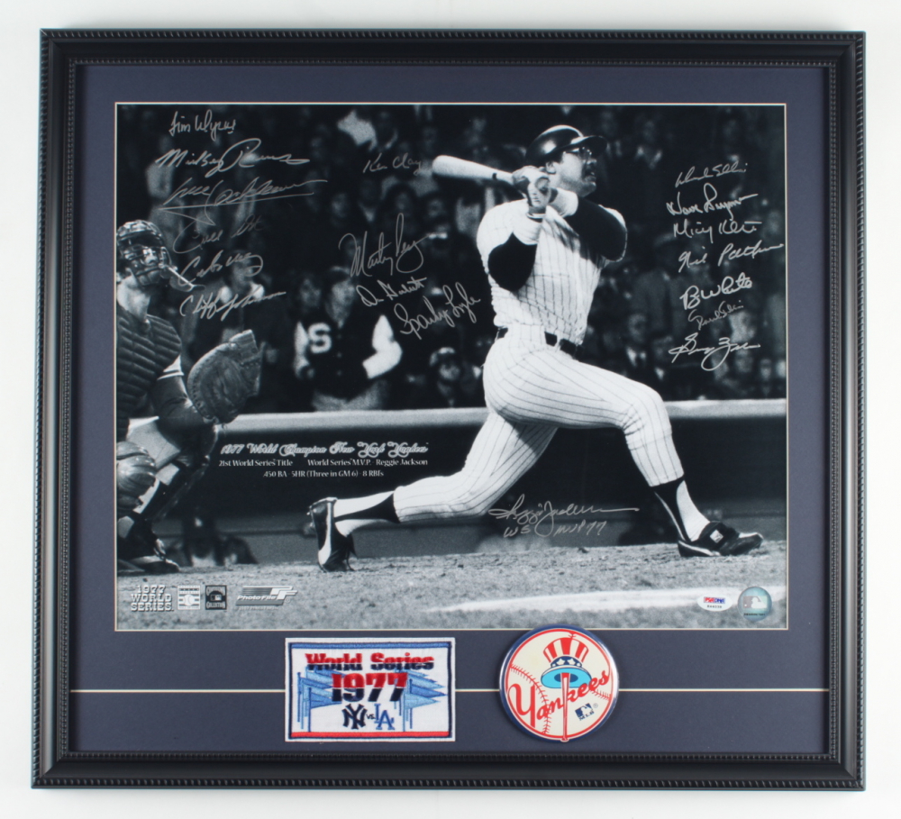 1977 Yankees Team Signed 22x24 Custom Framed Photo Display Signed by ...