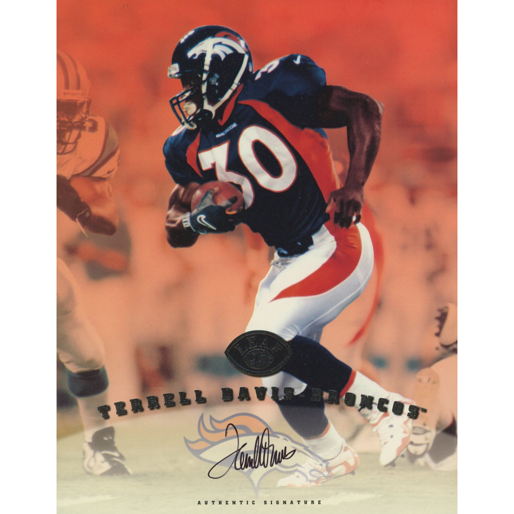 Terrell Davis 1997 Leaf Signature Photo Card | Pristine Auction