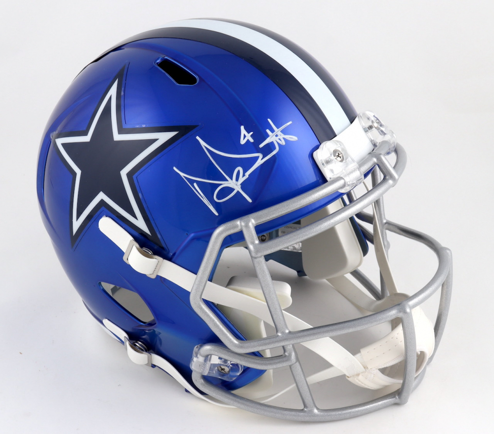Dak Prescott Signed Cowboys Full-Size Flash Alternate Speed Helmet ...