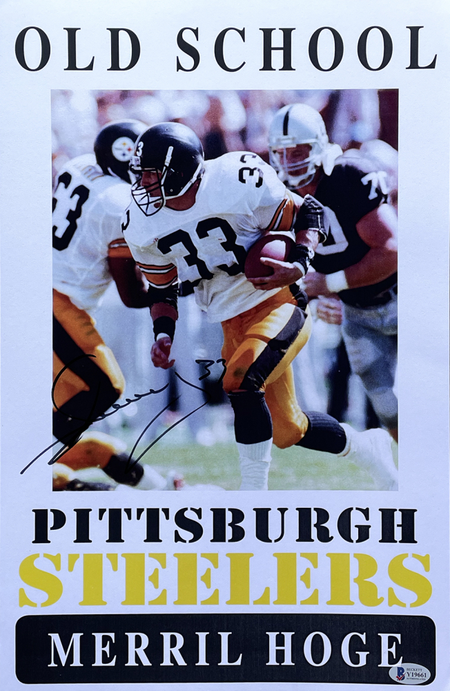 Merril Hoge Signed Steelers 11x17 Photo (Beckett) | Pristine Auction