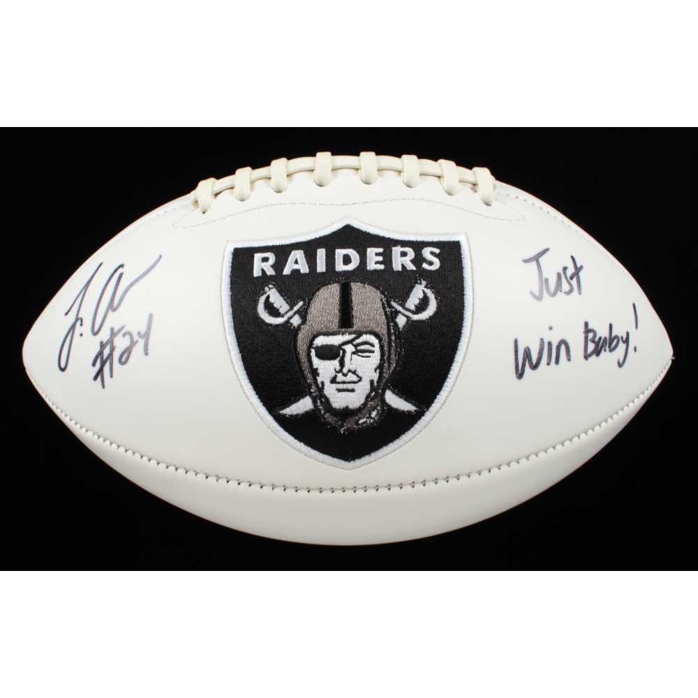 Jonathan Abram Signed Raiders Logo Football Inscribed "Just Win Baby ...