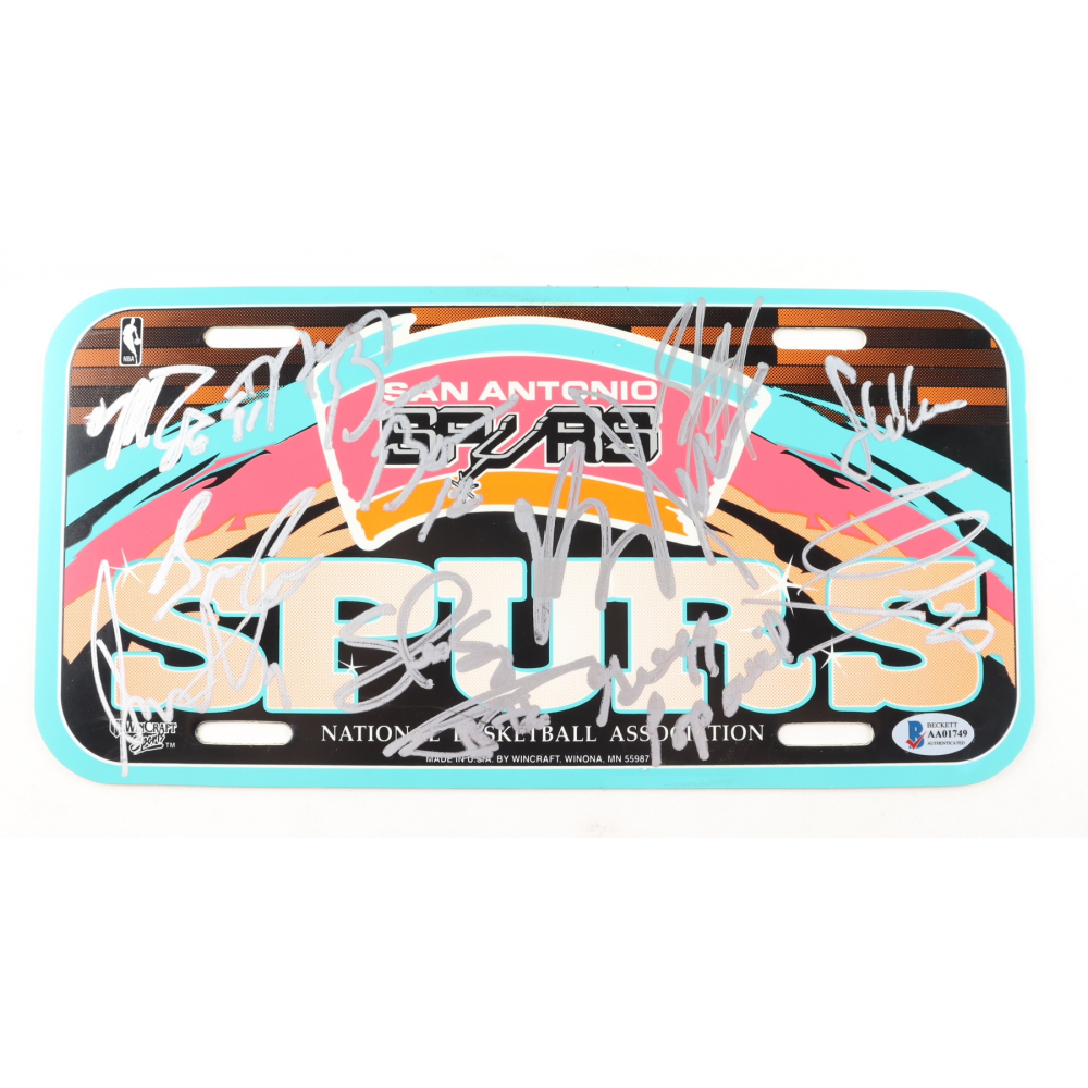 2002 / 03 Spurs Team Signed License Plate Signed By (12) with Tim ...