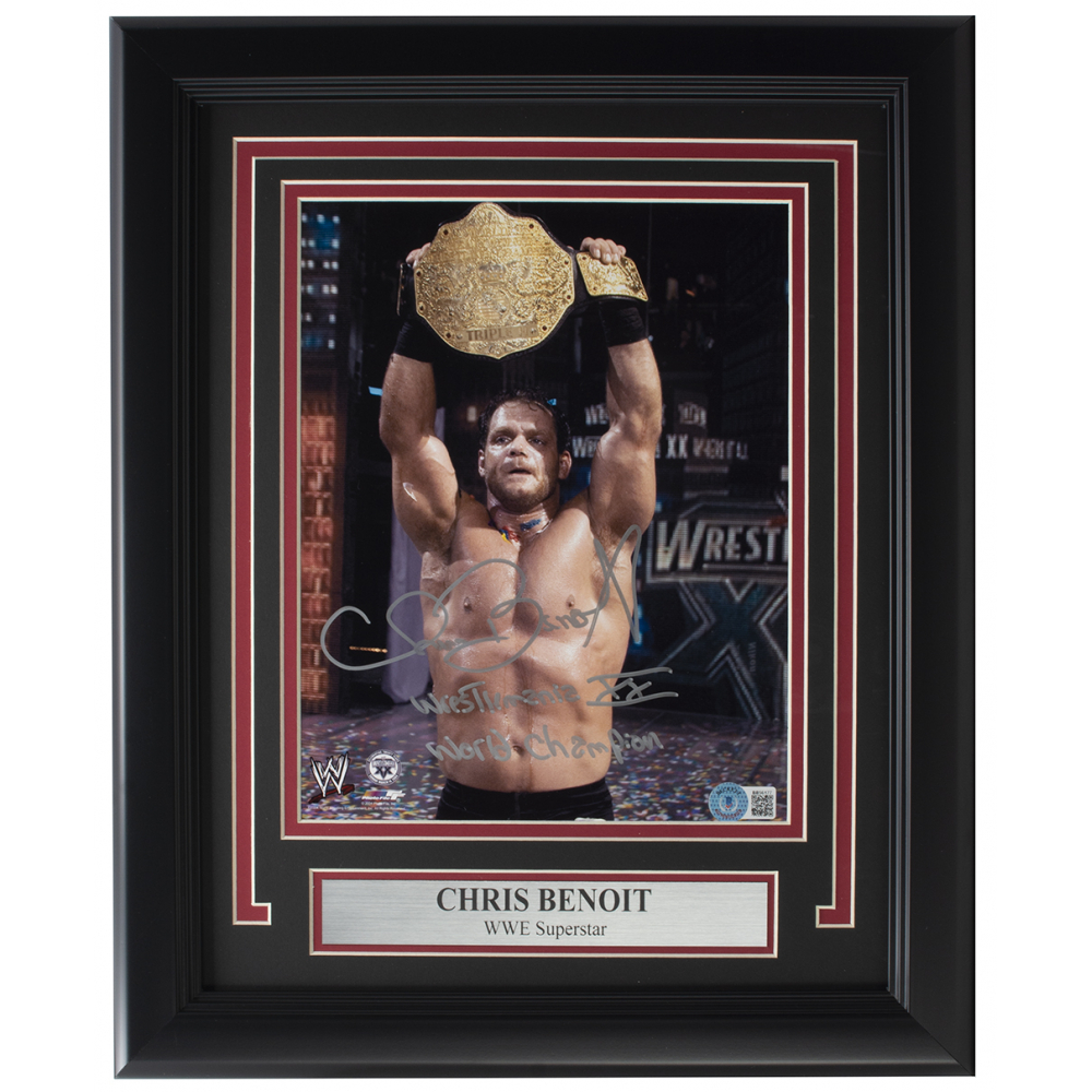 Chris Benoit Signed WWE 11x14 Custom Framed Photo Display Inscribed ...