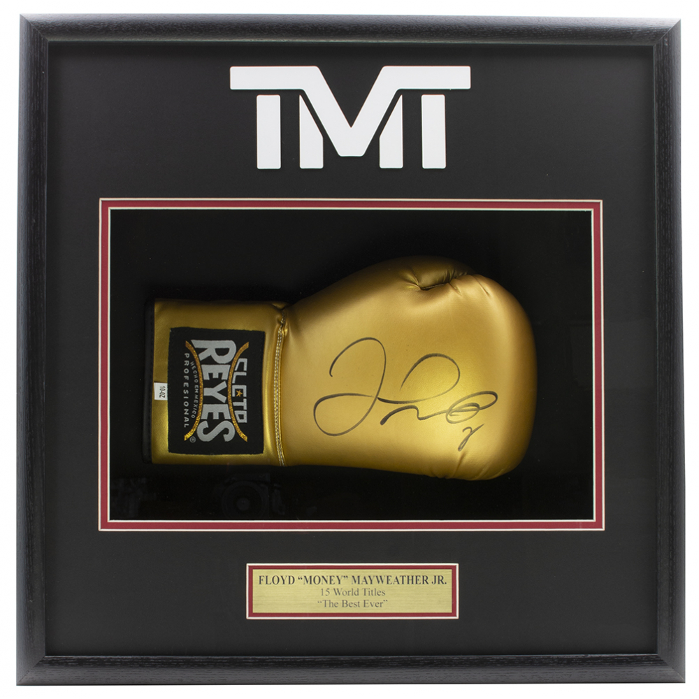 Floyd Mayweather Jr. Signed 18x19x4 Custom Framed Cleto Reyes Boxing ...