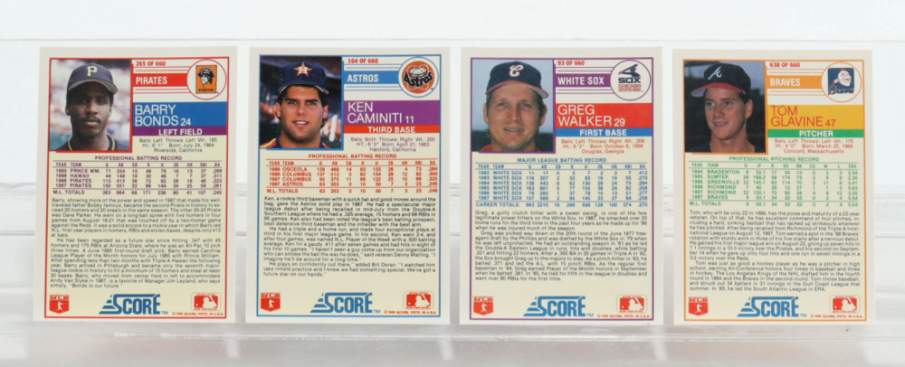 1988 Score Baseball Complete Set of (660) Cards with Tom Glavine #638 ...