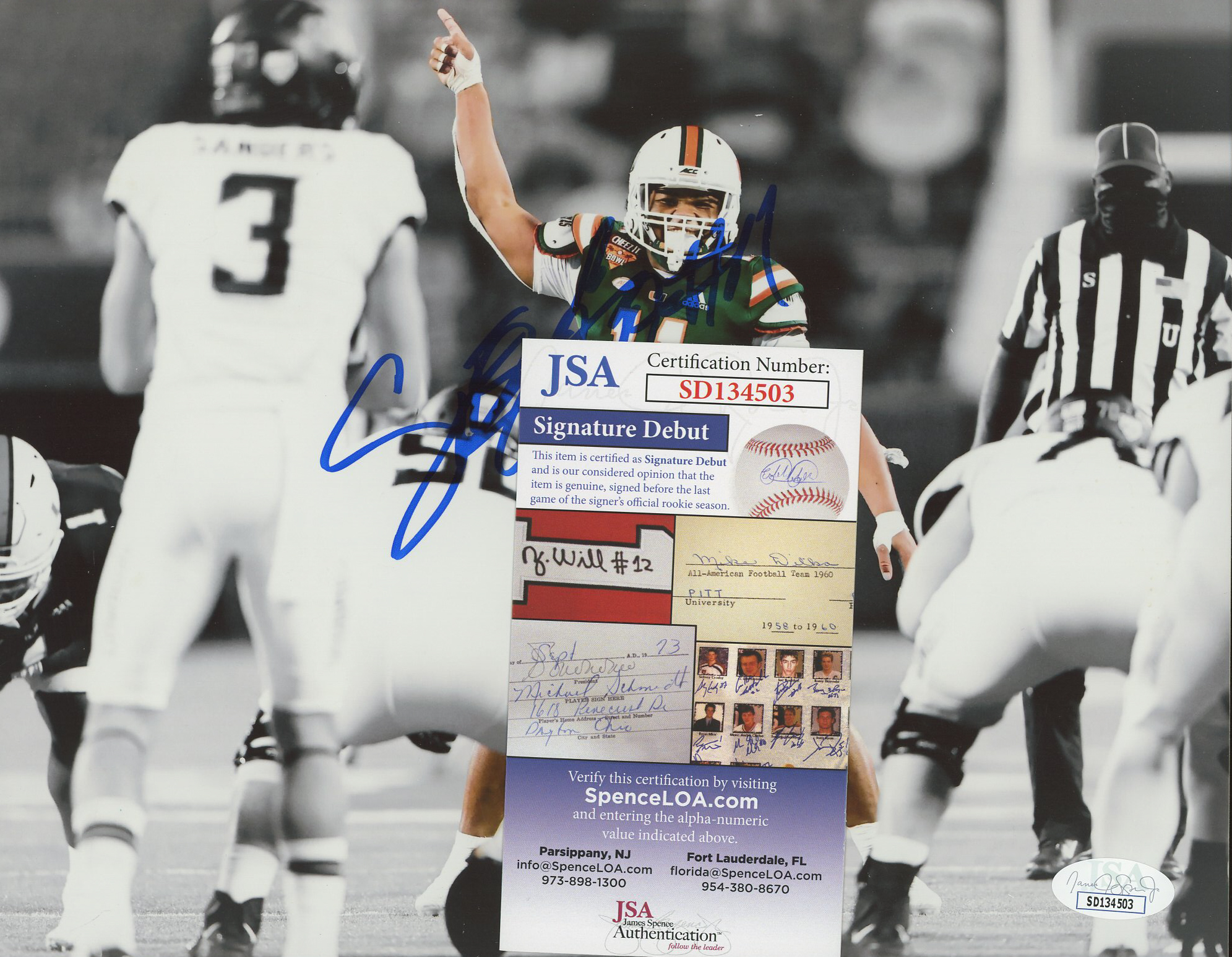 Corey Flagg Jr. Signed Miami Hurricanes 8x10 Photo (JSA COA) | Pristine ...