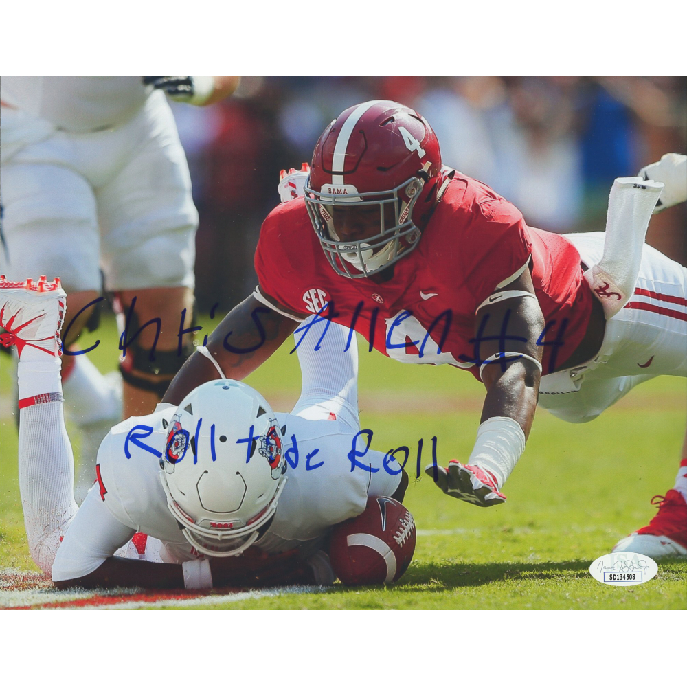Chris Allen Signed Alabama Crimson Tide 8x10 Photo Inscribed "Roll Tide ...