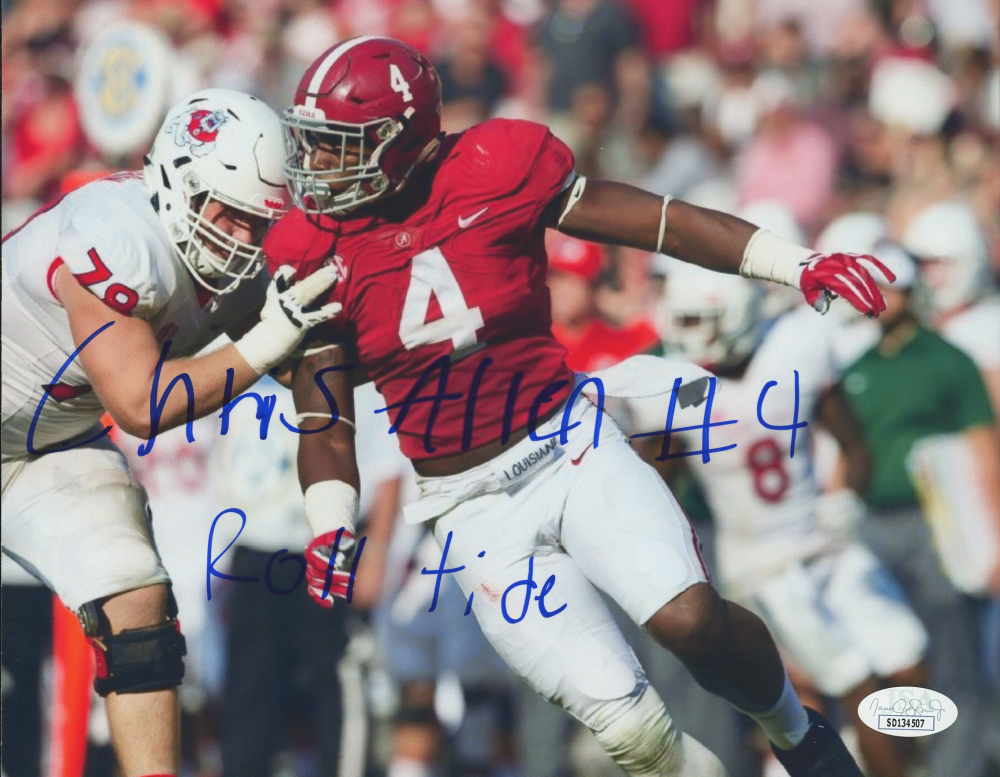 Chris Allen Signed Alabama Crimson Tide 8x10 Photo Inscribed "Roll Tide ...