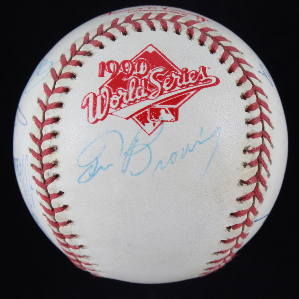 1990 Reds Official World Series Baseball Team-Signed by (11) with ...