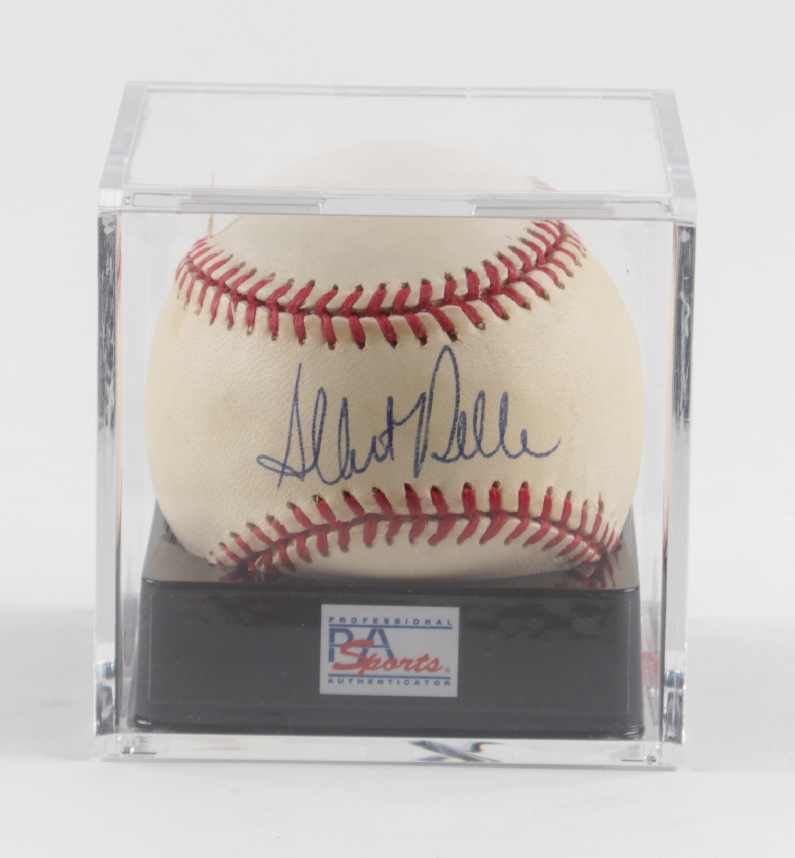 Albert Belle Signed OAL Baseball with Display Case (PSA COA - Graded 8 ...