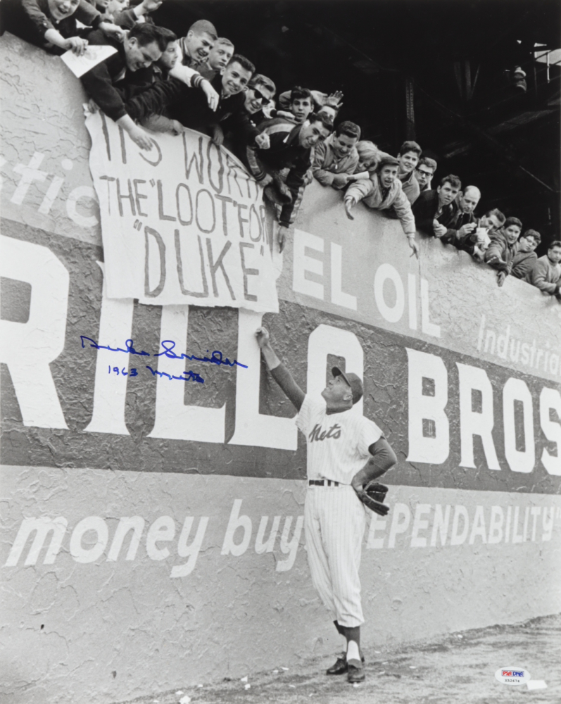 Duke Snider Signed Mets 16x20 Photo Inscribed "1963 Mets" (PSA Holgram ...