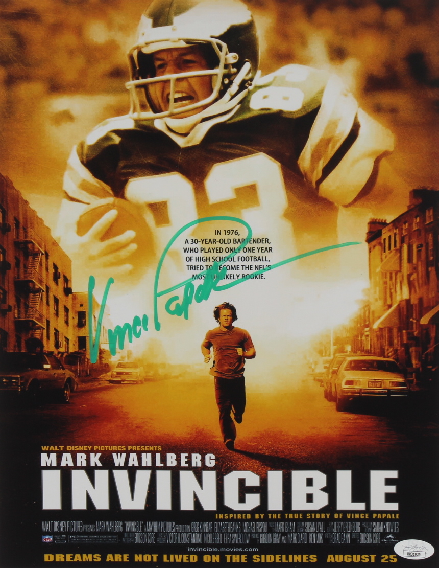 Vincent Papale Signed "Invincible" 11x14 Photo (JSA COA) | Pristine Auction