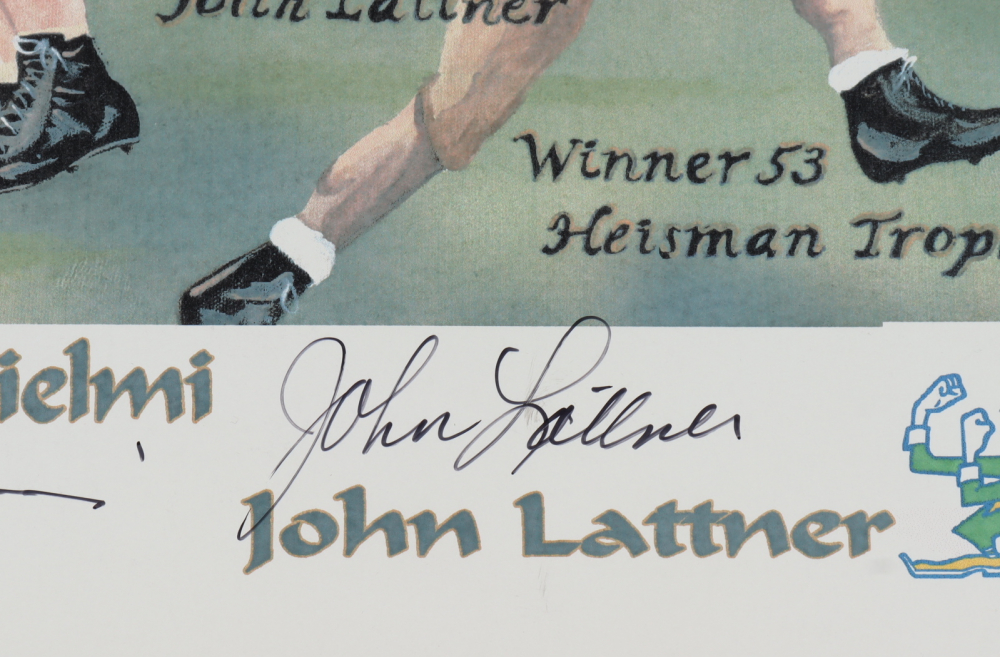 Notre Dame Fighting Irish "1953" 13x19 Poster Signed by (4) with Neil ...