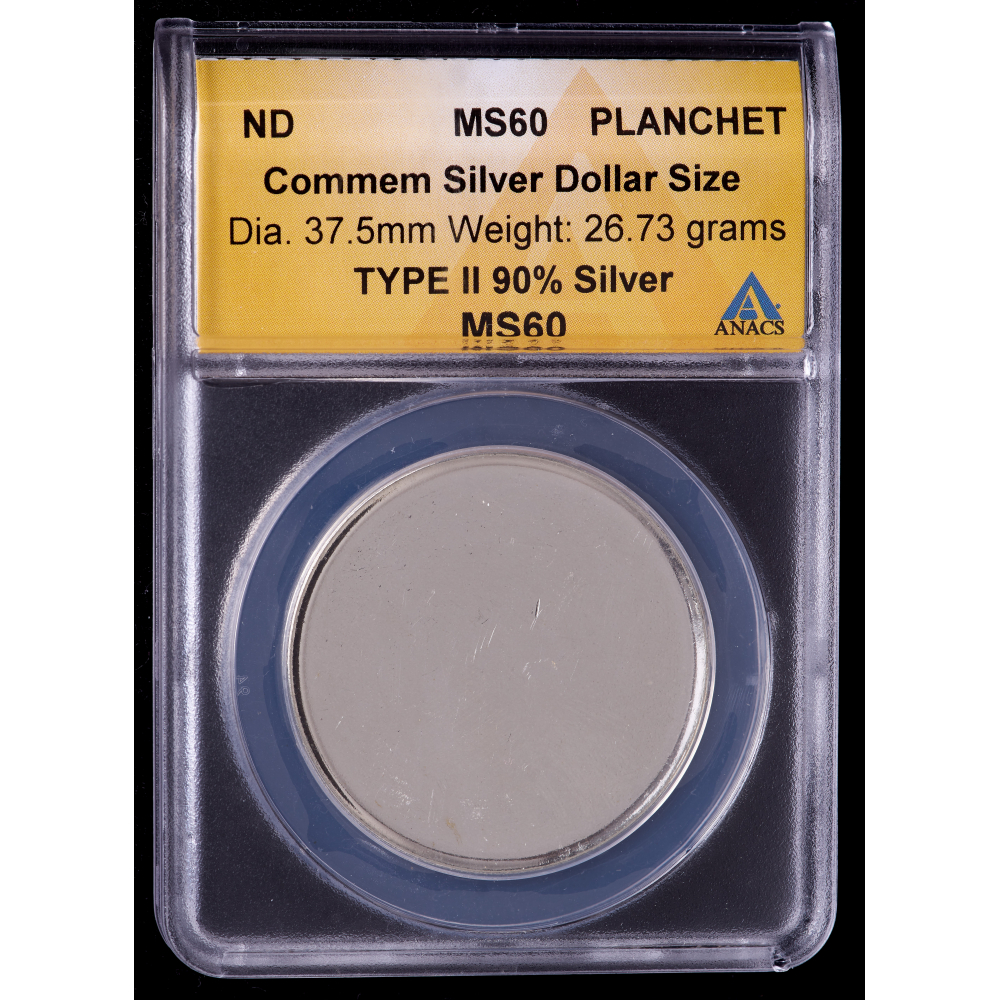 No Date Commemorative Silver Dollar Size Planchet, Type II 90% Silver ...