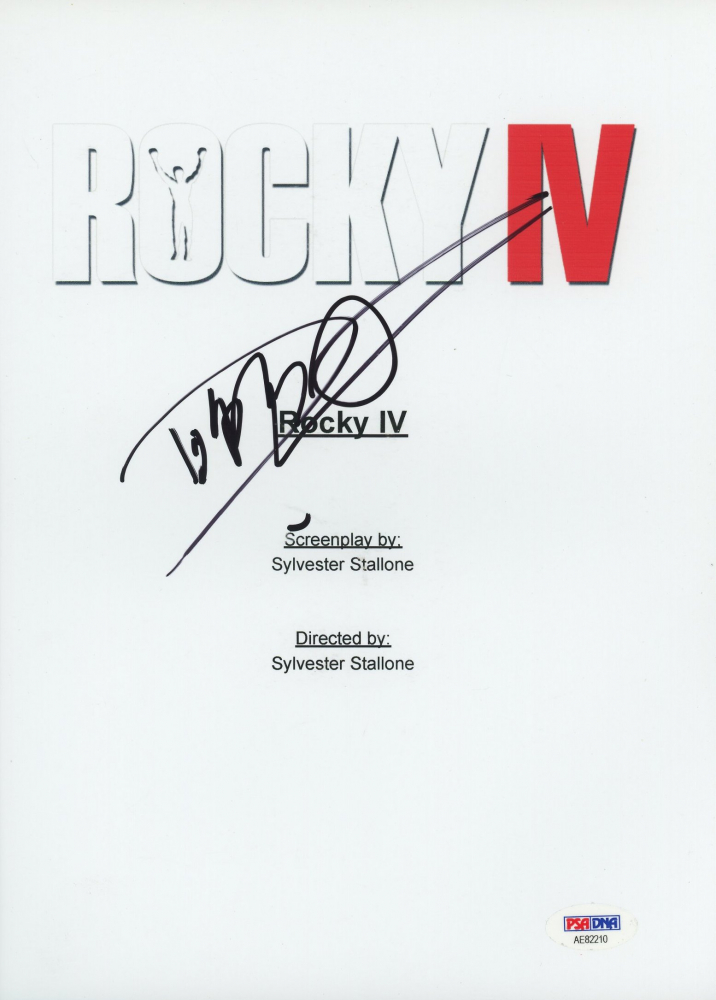 Dolph Lundgren Signed "Rocky IV" Movie Script Cover (PSA) | Pristine ...