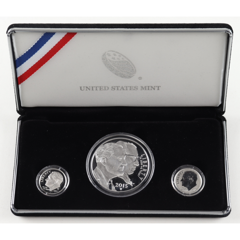 2015-W U.S. March of Dimes Silver Coin Set with (3) Coins & Original ...