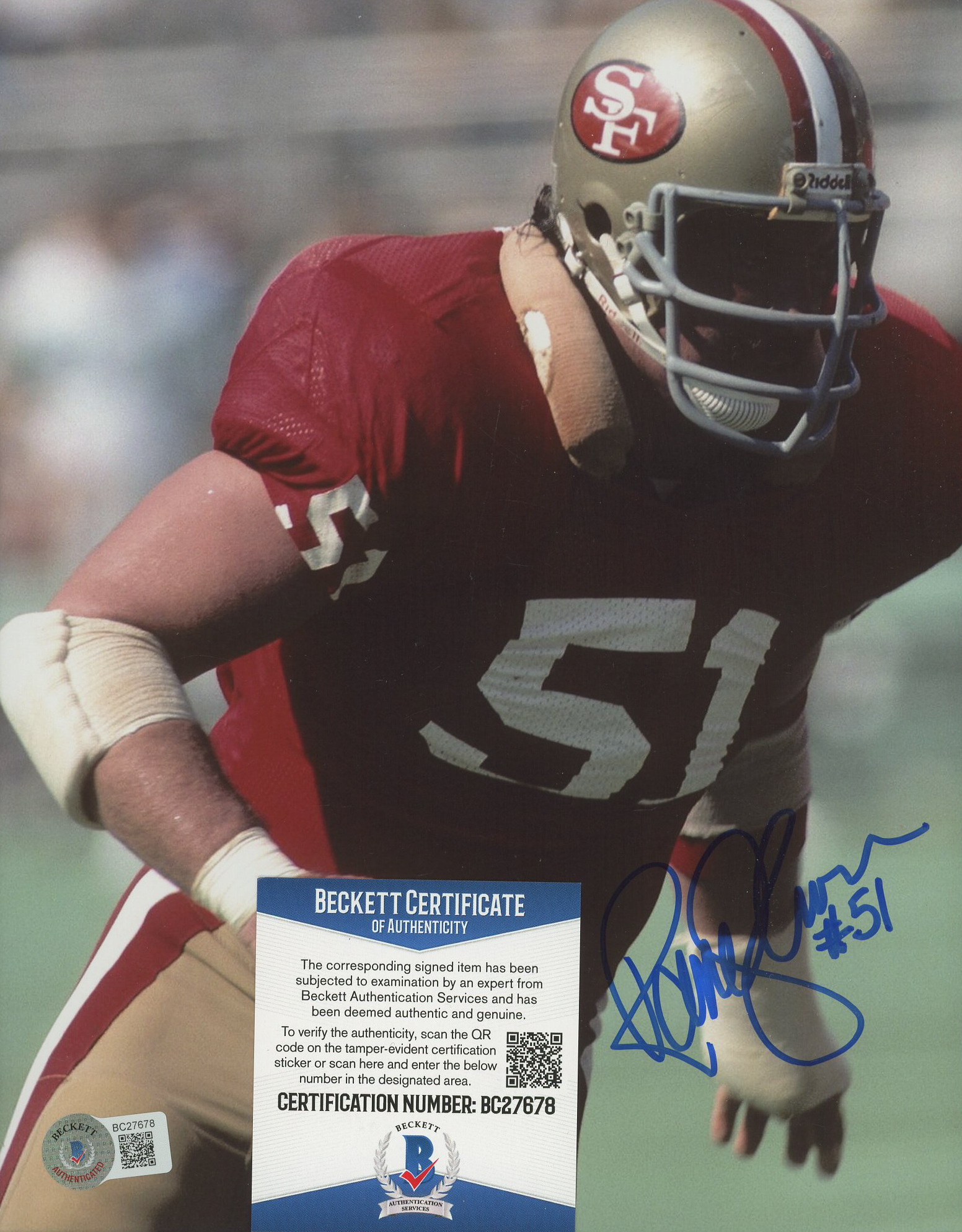 Randy Cross Signed 49ers 8x10 Photo (Beckett COA) | Pristine Auction