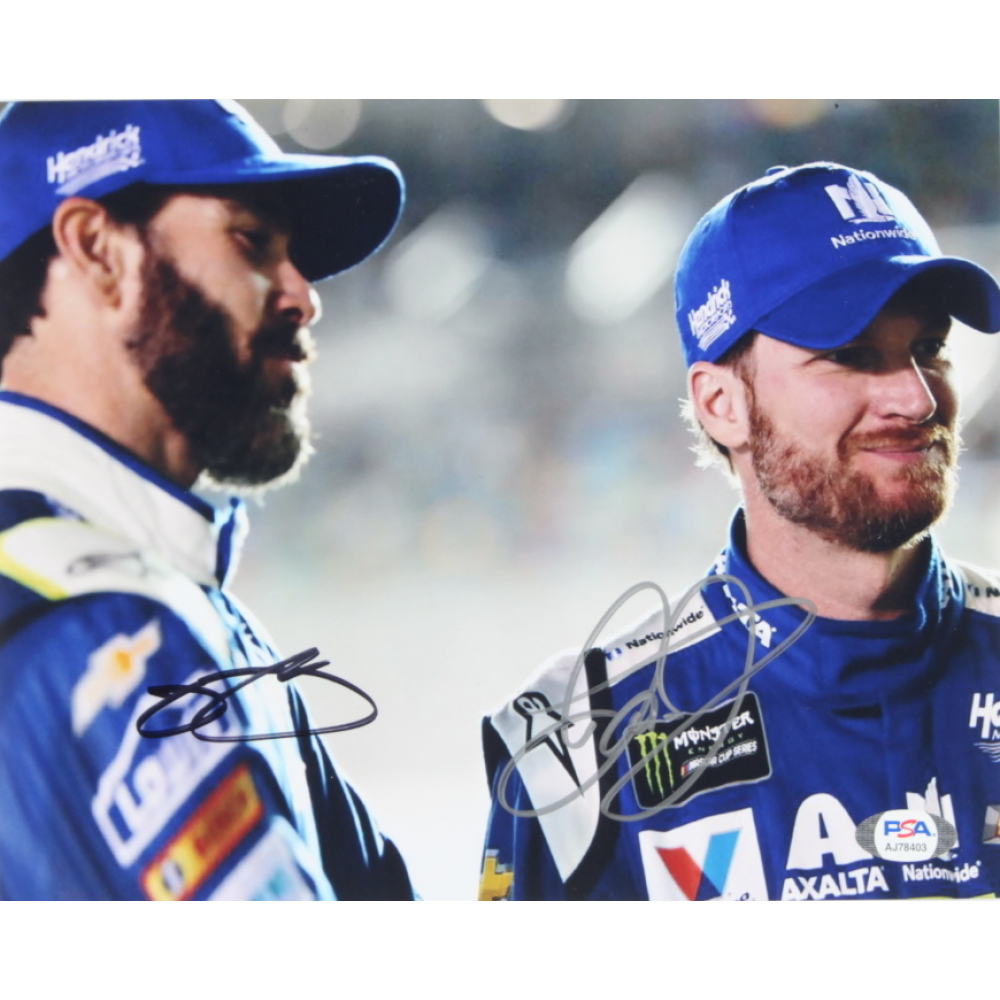Dale Earnhardt Jr & Jimmie Johnson Signed NASCAR 8x10 Photo (JSA COA ...