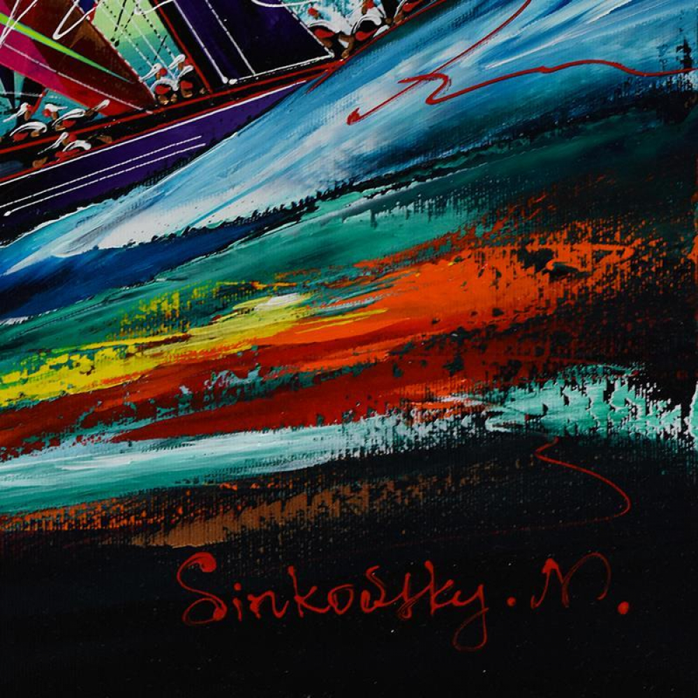 Natalia Sinkovsky Signed "Untitled" 19x19 Original Acrylic Painting on ...