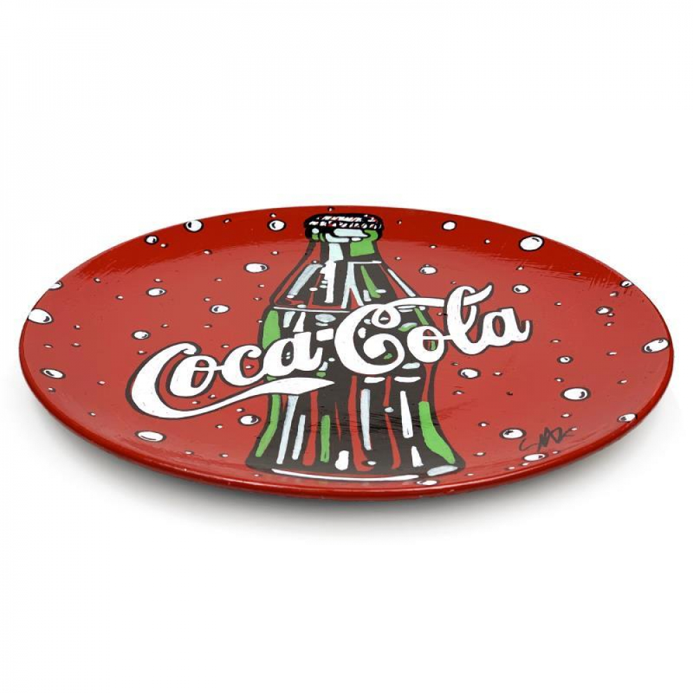 Steve Kaufman Signed "Coca-Cola" Hand-Painted Plate (PA) | Pristine Auction