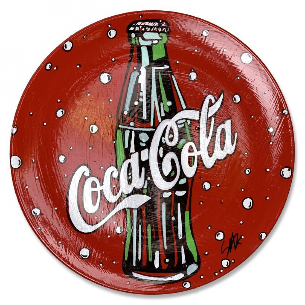 Steve Kaufman Signed "Coca-Cola" Hand-Painted Plate (PA) | Pristine Auction
