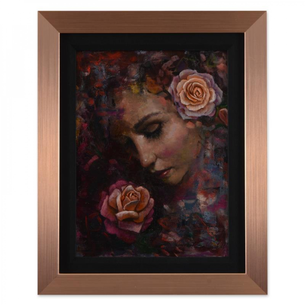 Vincent Cacciotti Signed "Rose" 17x22 Custom Framed Original Oil ...