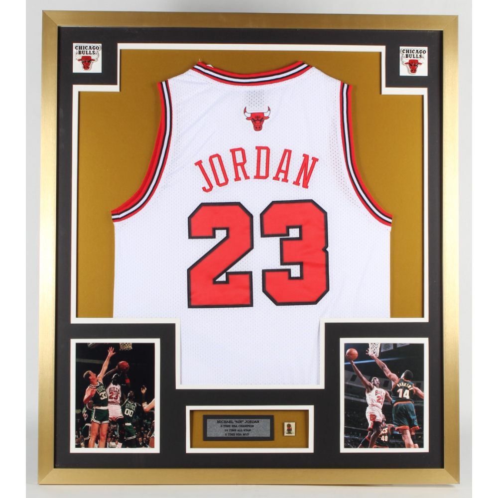 Michael Jordan 32x36 Custom Framed Jersey Display with 1992 NBAS Finals ...