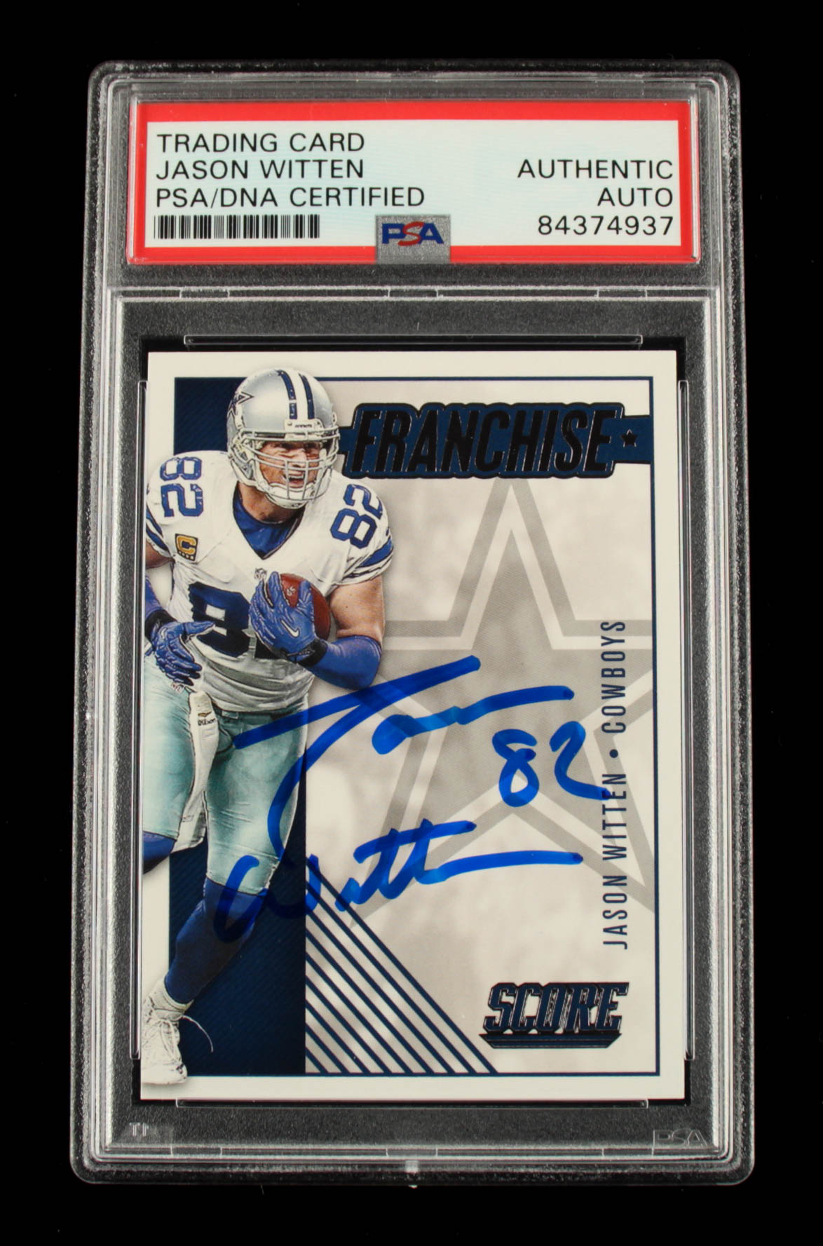 Jason Witten Signed 2016 Score Franchise #17 (PSA Encapsulated ...