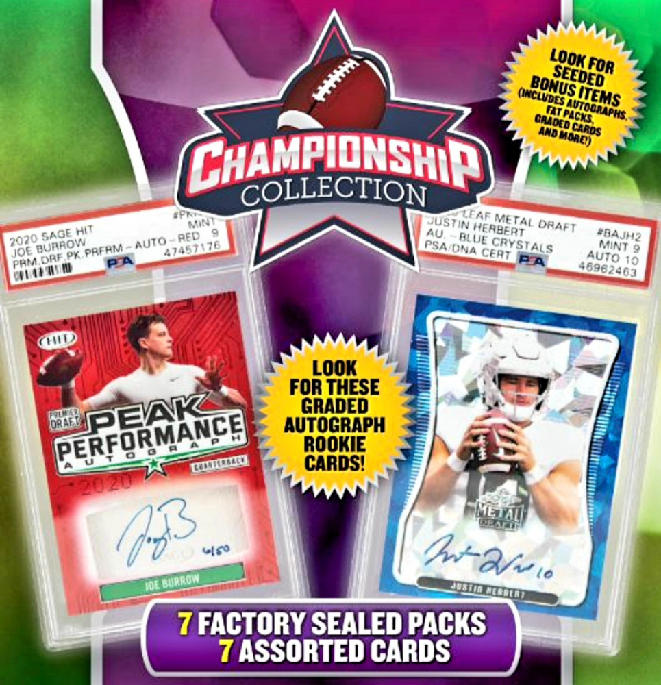 2021 Championship Collection Football Mega Box with (7) Packs ...