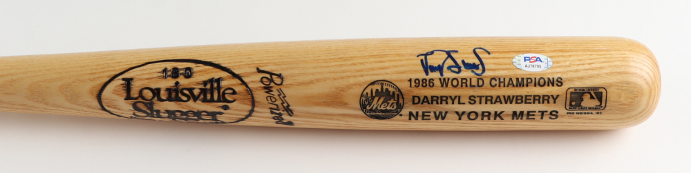 Darryl Strawberry Signed 1986 World Series Louisville Slugger Powerized ...